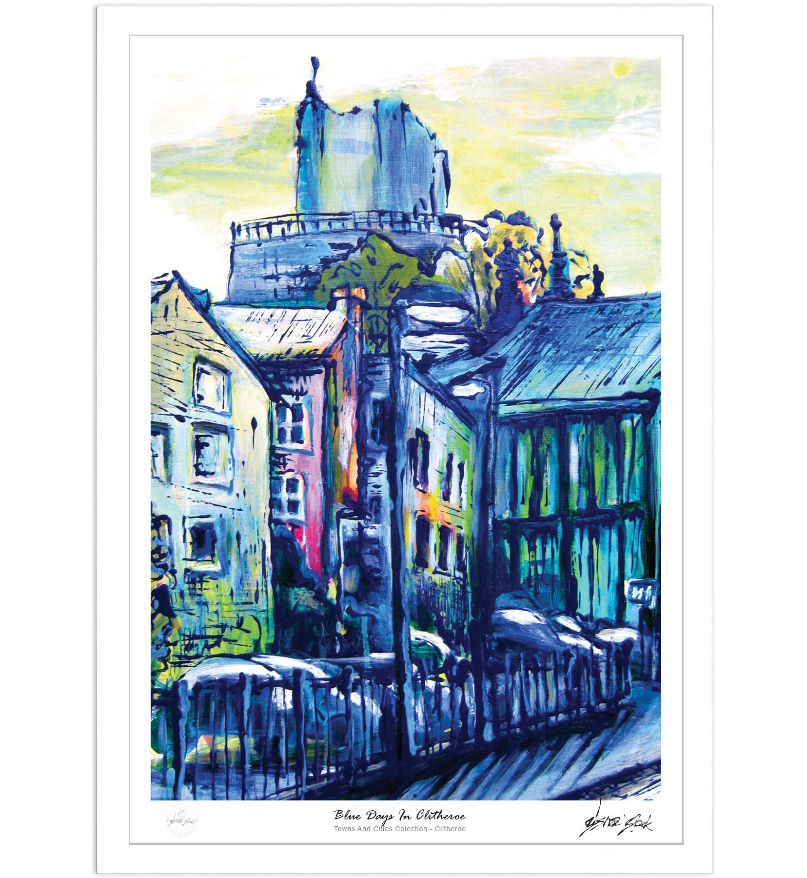 Blue Days In Clitheroe, Art Print, Urban Landscape, Wall Décor | Gosh ...