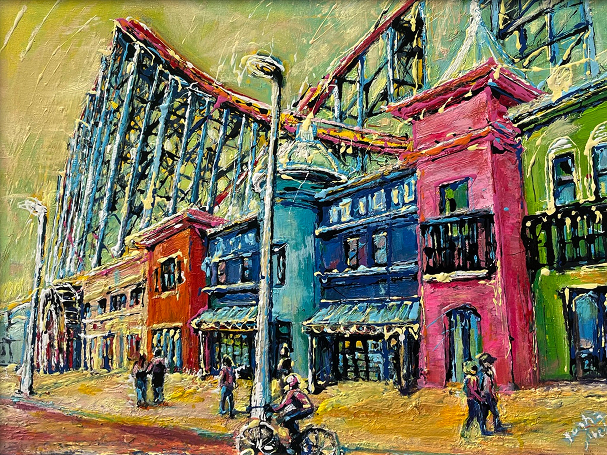 Blackpool Pleasure Beach and The Big One. Original oil painting, framed ...